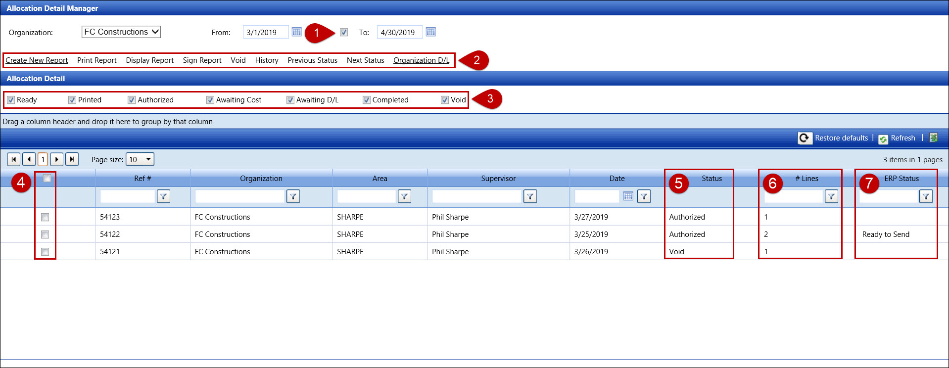 Allocation Detail Manager
